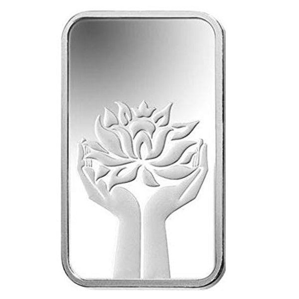 MMTC-PAMP CERTIFIED LOTUS 50 GM. SILVER(999) BAR – Arihant Gems & Jewels